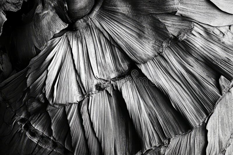 Textured Palm Tree Bark, Rough, Fibrous Layers Creating Vertical Ridges ...