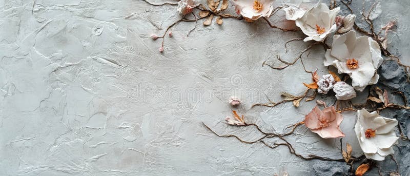 Textured Paper Featuring Embedded Flowers and Natural Elements in an ...