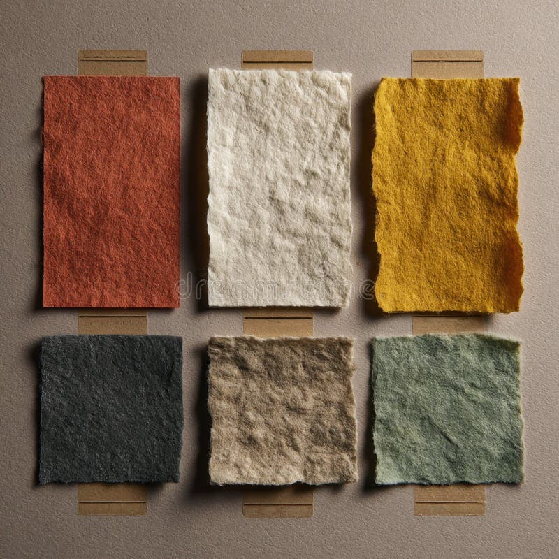 Textured Paper Samples in Earthy Tones for Design Inspiration Stock ...