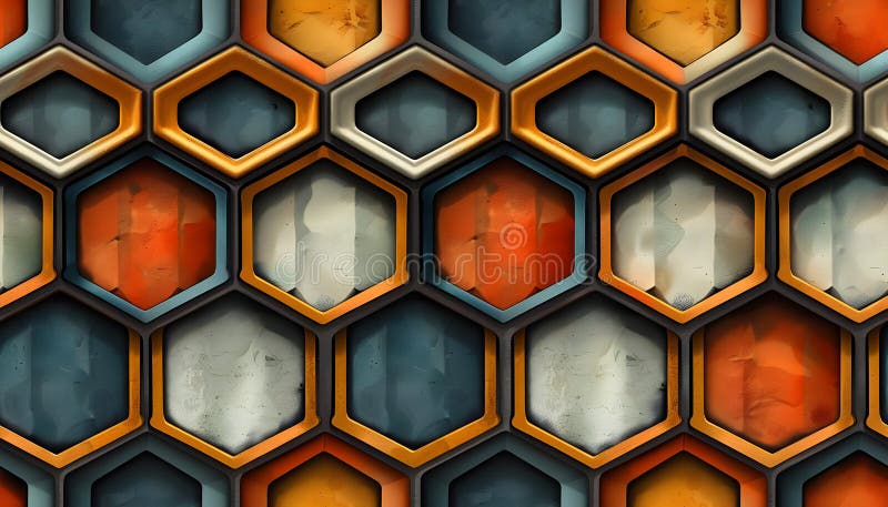A Textured Pattern of Hexagonal Shapes in Warm Colors, Resembling ...