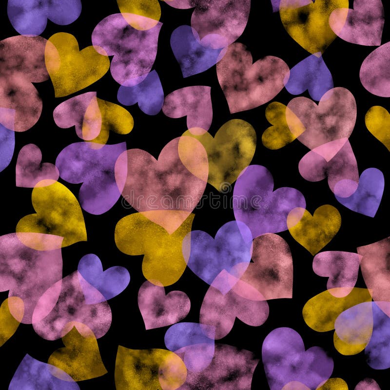 A Textured Pattern of Overlapping Transparent Hearts, Stock ...