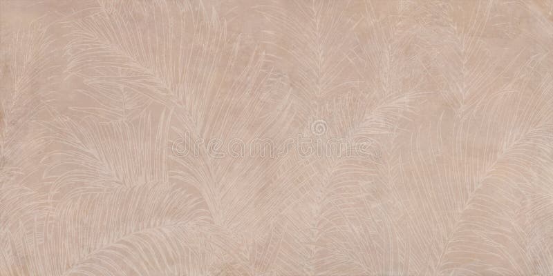 Textured Pattern of Tropical Palm Leaves Etched in Soft, Muted Beige ...