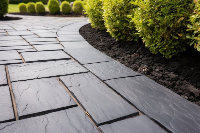 Textured Paving for Guidance on a Pathway Stock Image - Image of ...