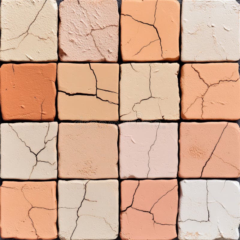 Textured Peach and Tan Square Tiles Background Stock Illustration ...