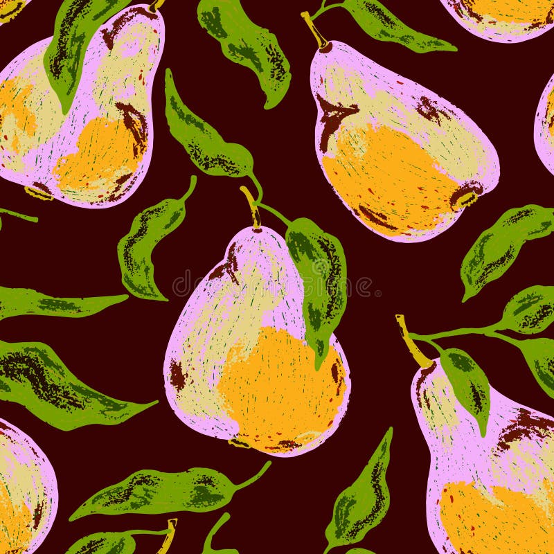 Textured Pears. Fruit Pattern Stock Vector - Illustration of seamless ...