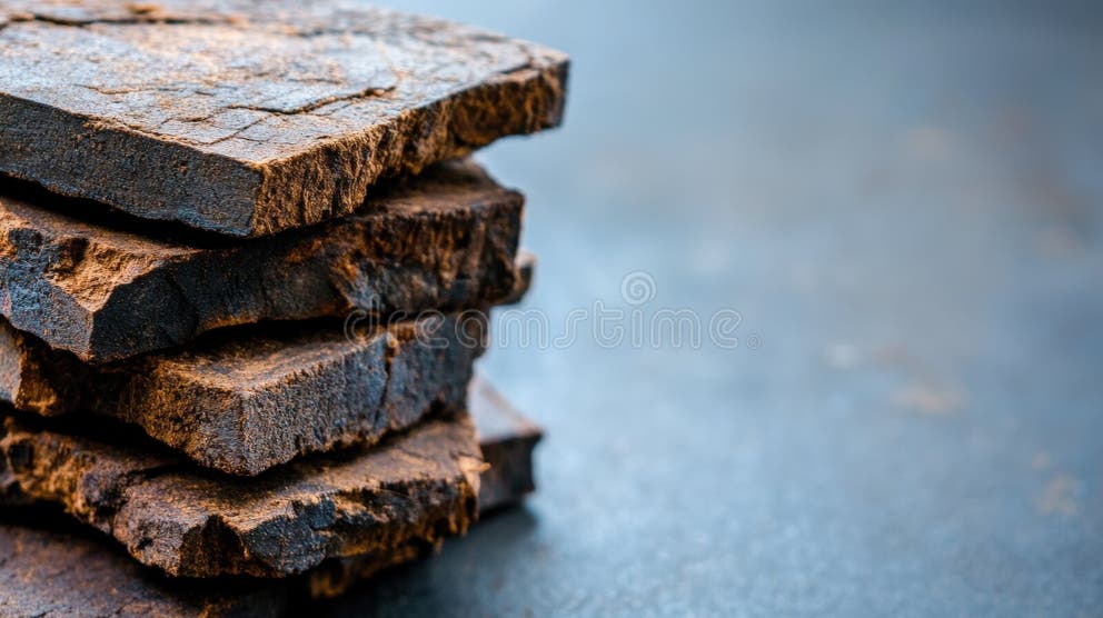 Textured Peat Bricks Stack on Rustic Surface Stock Illustration ...