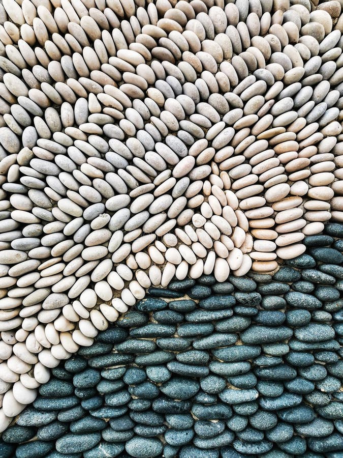 Textured Pebble Arrangement in Wavy Pattern Stock Image - Image of ...