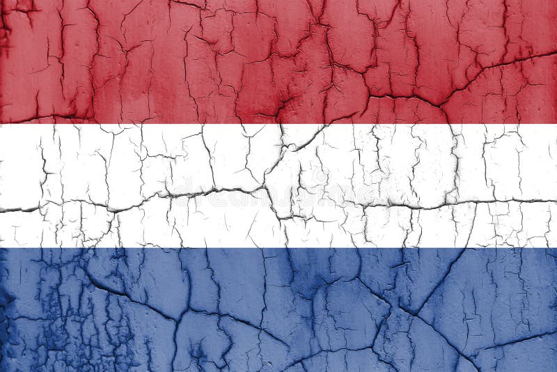 Textured Photo of the Flag of Netherlands with Cracks Stock Photo ...