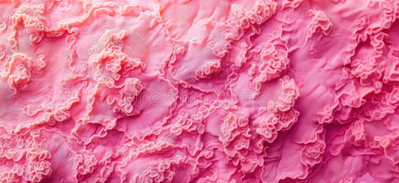 Textured Pink Fabric with Intricate Ruffles and Layers, Showcasing ...