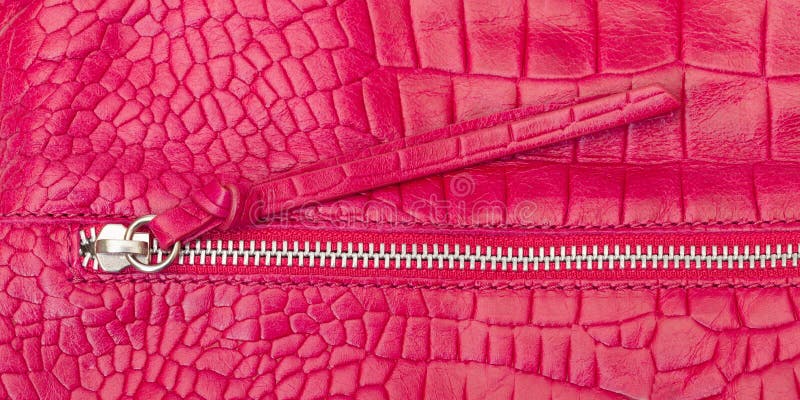 Textured Pink Leather with Zipper Stock Image - Image of zipper ...