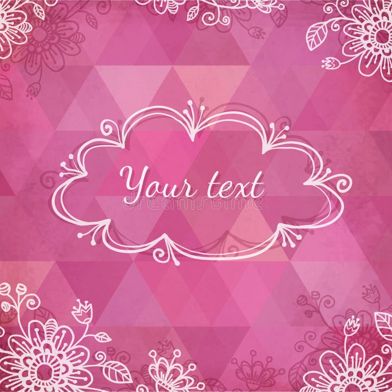 Textured Vintage Pink Vector Triangles Background Stock Vector ...