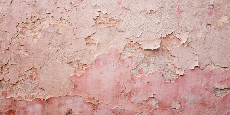 Textured Pink Wall with Peeling Plaster and Aged Surface. Generative AI ...