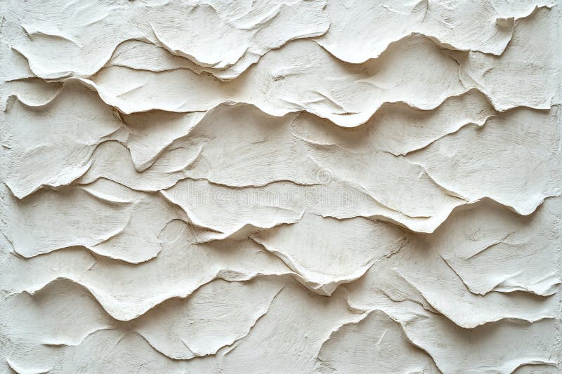 Textured Plaster Wall with Abstract Wavy Patterns in Neutral Beige ...