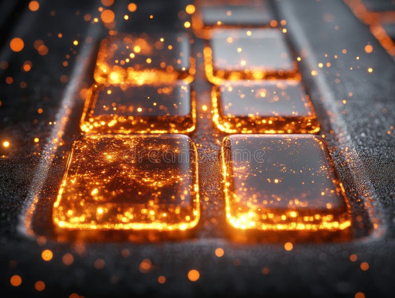 Textured Plastic Keyboard Keys in a Macro View, with Abstract Symbols ...