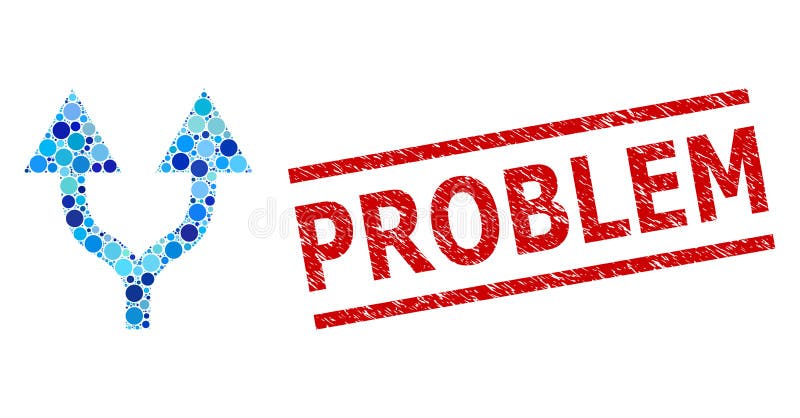 Textured Problem Watermark and Split Arrows Up Mosaic of Rounded Dots ...
