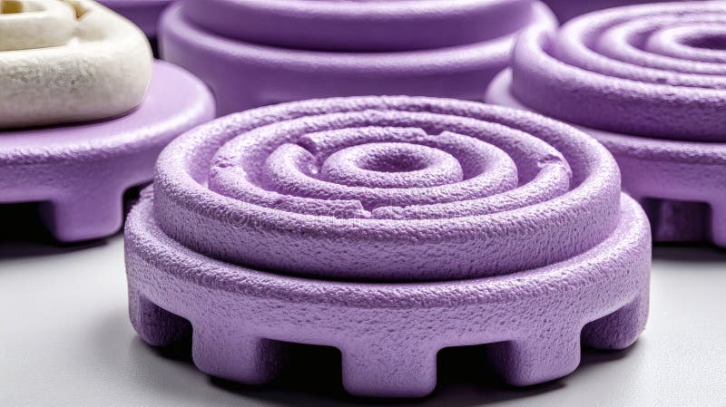 Textured Purple Circular Platforms on White Background Stock Photo ...