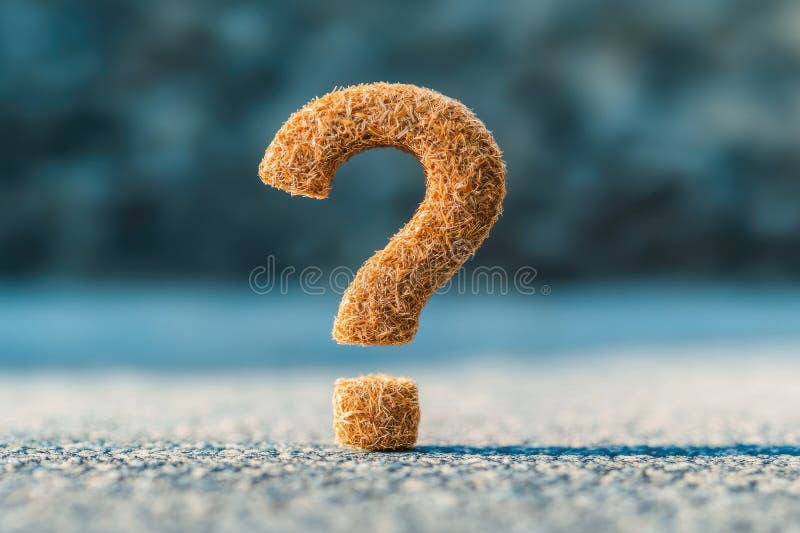 Large Question Mark Made of Hay on Asphalt Stock Illustration ...