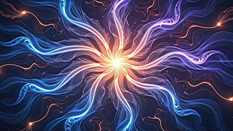 A Textured Radiant Starburst Pattern Pulses Softly, Glowing Generative ...