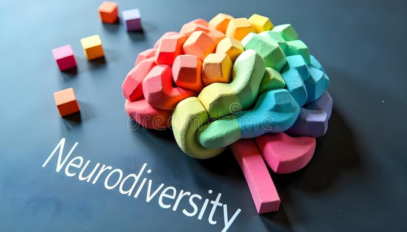 Textured Rainbow Brain Sculpture Made of Pastel Blocks with ...