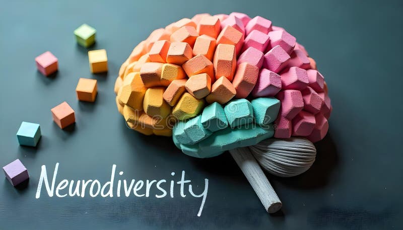 Textured Rainbow Brain Sculpture Made of Pastel Blocks with ...