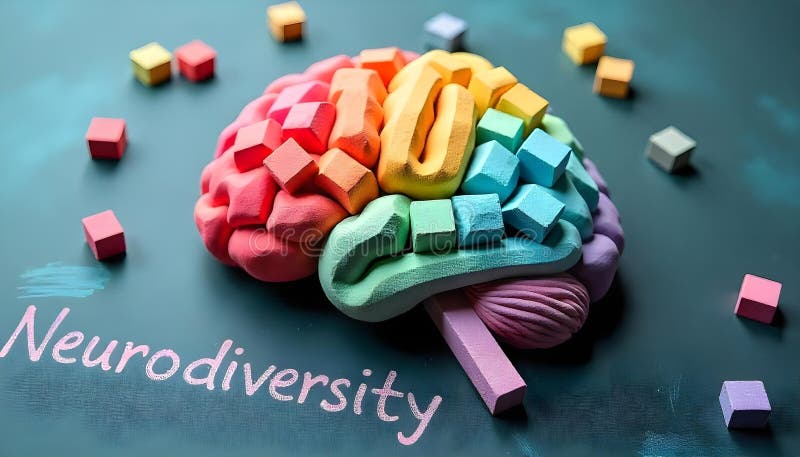 Textured Rainbow Brain Sculpture Made of Pastel Blocks with ...