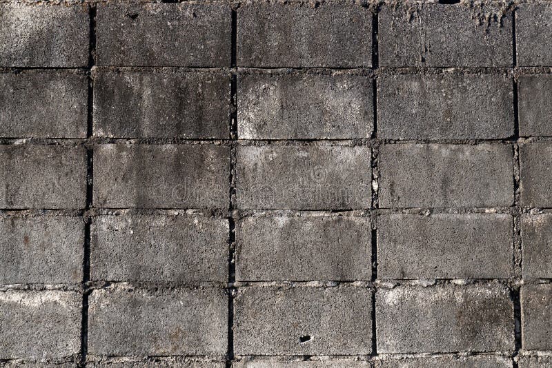 Textured Rectangular Grey Concrete Brick Grunge Wall Background Stock ...