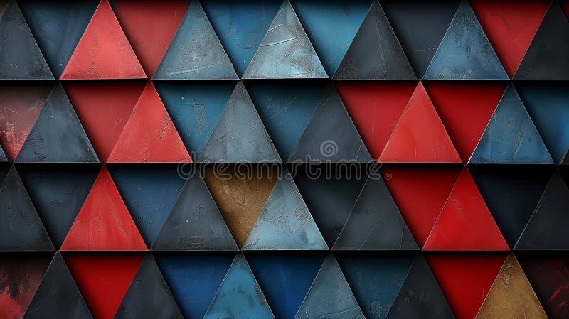 Textured Red and Blue Triangle Pattern Stock Illustration ...