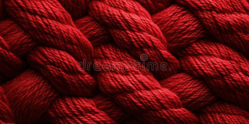 Textured Red Braided Yarn Showcasing Intricate Weaving Patterns and ...