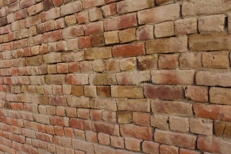 Textured Red Brick Wall Side View – Rustic Urban Backdrop Stock Image ...