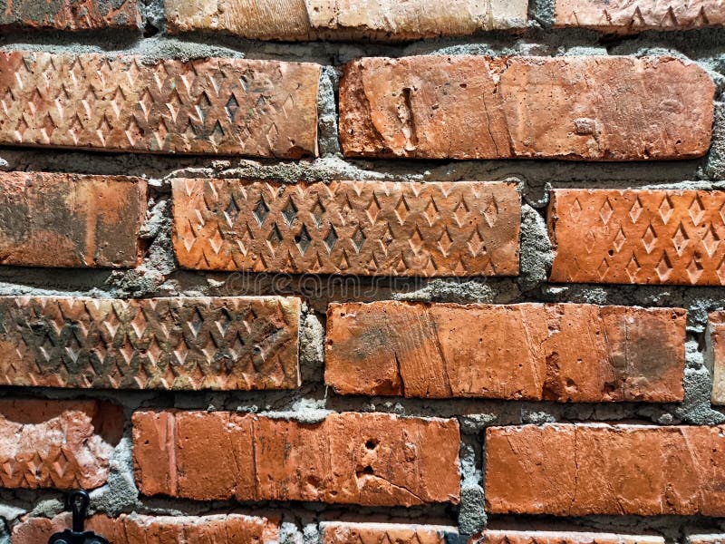 Textured Red Brick Wall with Unique Pattern and Ample Space for Design ...