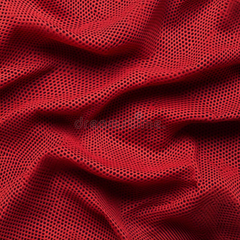 Textured Red Fabric with Black Polka Dots in Wavy Pattern Stock Photo ...