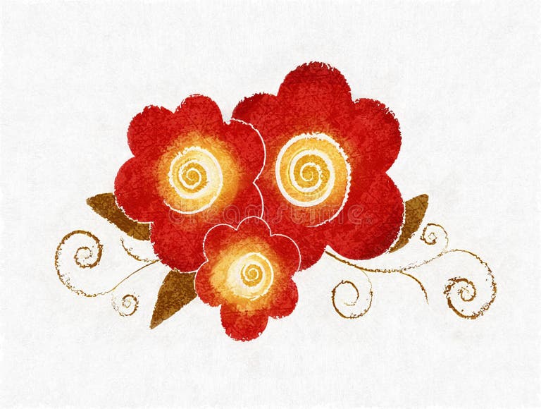 Textured Red Flower Design stock illustration. Illustration of florals ...