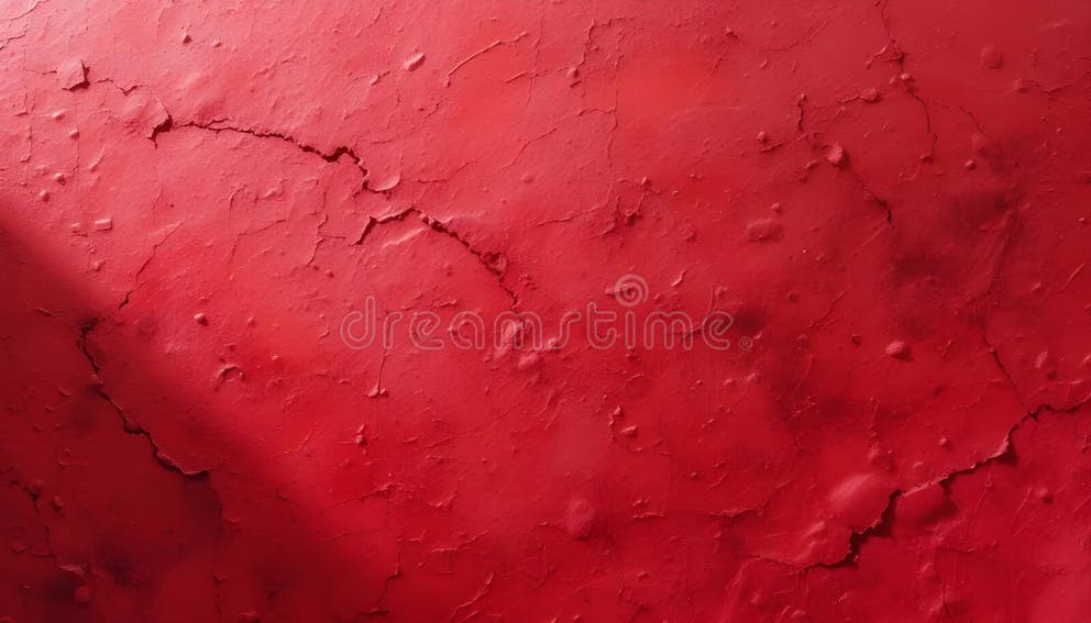 "Textured Red Plaster Surface with Cracks and Dramatic Shading ...