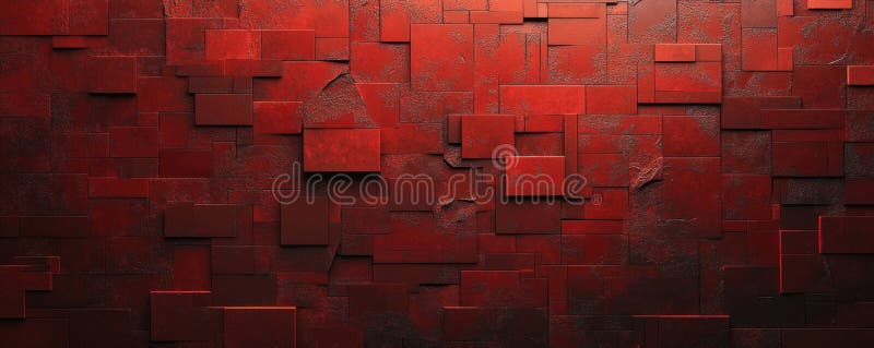 Textured Red Wall with Geometric Patterns Stock Illustration ...
