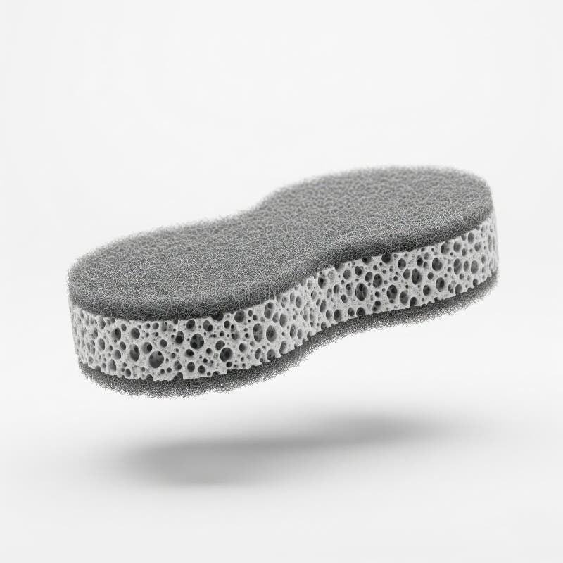 Textured Repair Sponge, Floating in Mid Air Horizontally, on Solid ...
