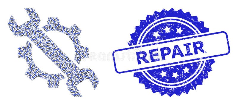 Textured Repair Stamp and Recursive Repair Icon Mosaic Stock Vector ... Textured Repair Stamp and Recursive Repair Icon Mosaic Stock Vector ...