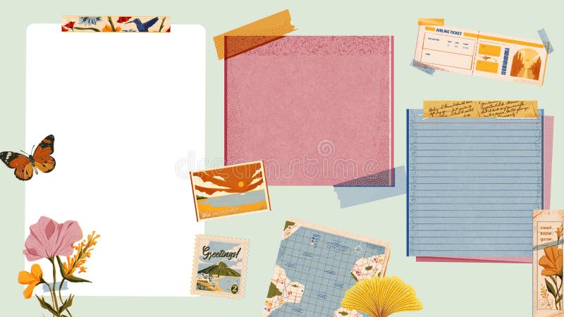 Textured Riso Scrapbook Desktop Wallpaper Stock Illustration ...