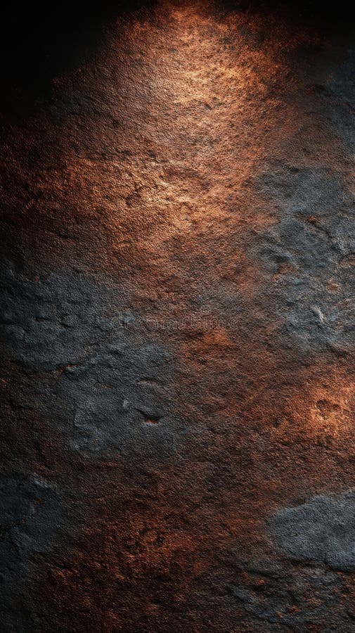 Textured Rock Background Illuminated with Copper and Bronze Tones ...