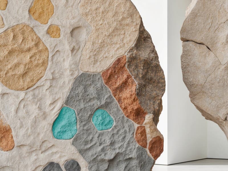 Textured Rock Surface with Varied Colors and Shapes. Stock Image ...