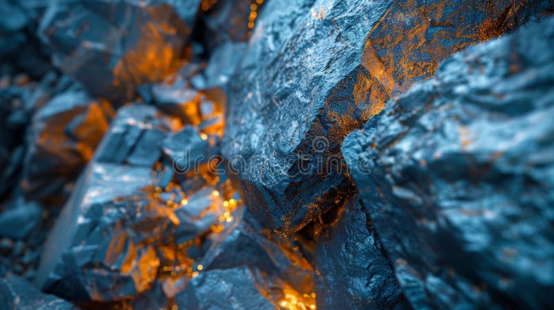 Textured Rocks with Glowing Highlights Create a Striking Visual ...