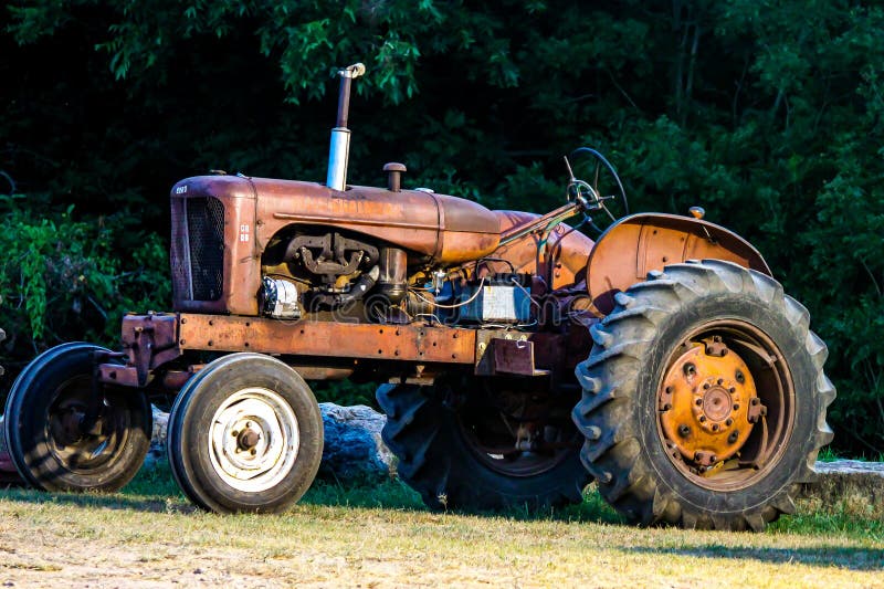 Vintage Rusted Tractor in a Pasture Stock Photo - Image of rust ...