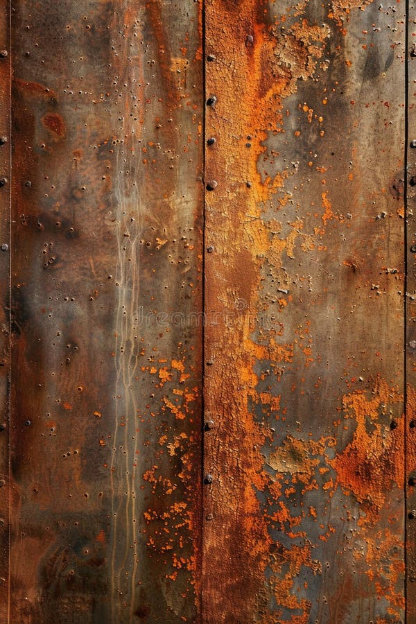A Textured Rusted Metal Surface with Visible Rivets. Suitable for ...