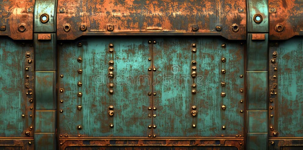 Textured Rustic Metal Wall with a Weathered Patina and Rust. Stock ...