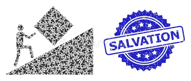 Textured Salvation Stamp and Fractal Pointless Task Icon Mosaic Stock ...