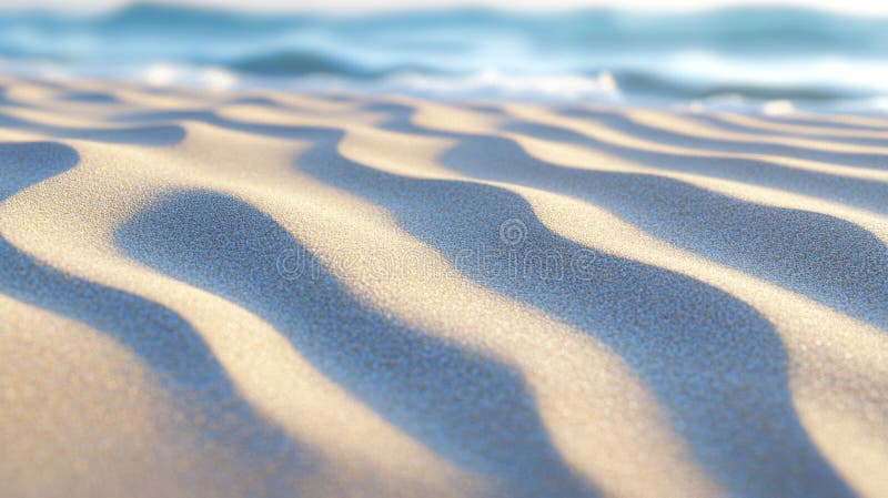 Textured Sand with Gentle Wave Patterns on a Sunny Beach Stock ...