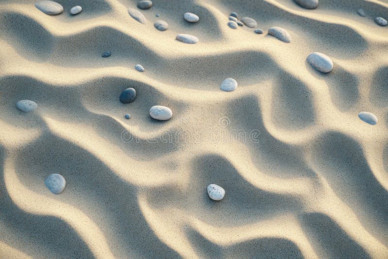 Textured Sand with Smooth Stones Creating Natural Patterns on a Beach ...