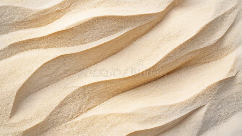 Textured Sand Surface with Flowing Wavy Patterns and Shadows Stock ...