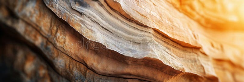 Textured Sandstone Rock Formation Showcasing Layered Patterns and Warm ...