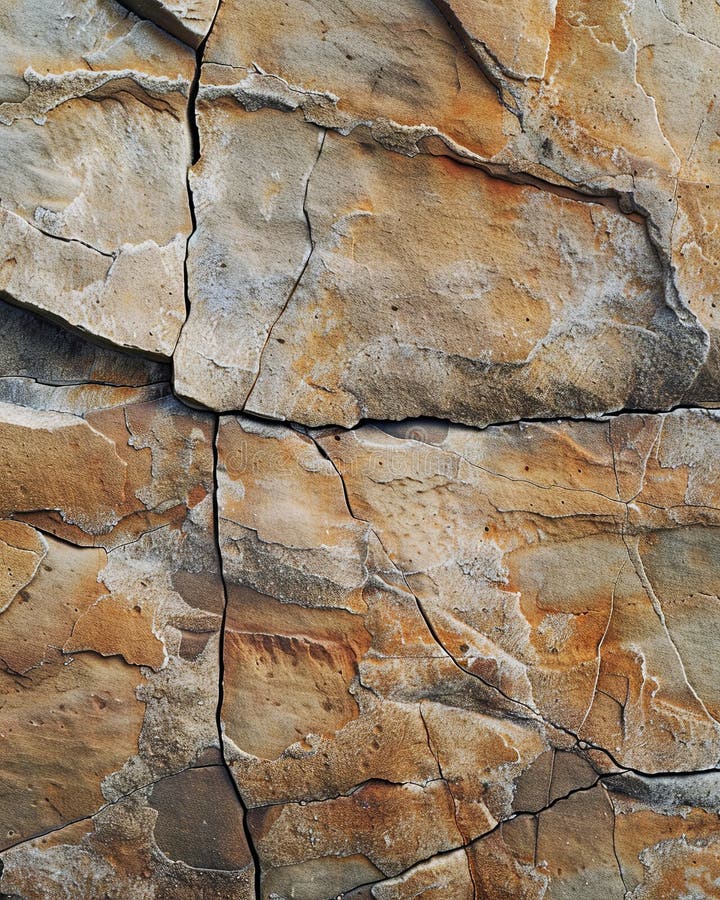 Textured Sandstone Showing Natural Cracks and an Aged Patina Stock ...