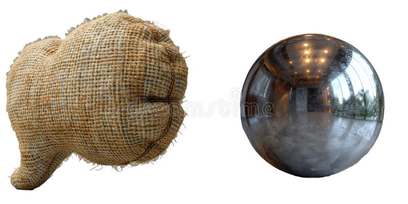 Textured Sculpture with a Reflective Sphere Creates Art Stock Image ...